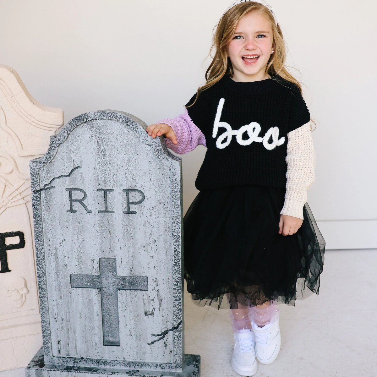 Nora Madison Spooky Hand Embroidered Sweater - Pastel Boo – The Little ...