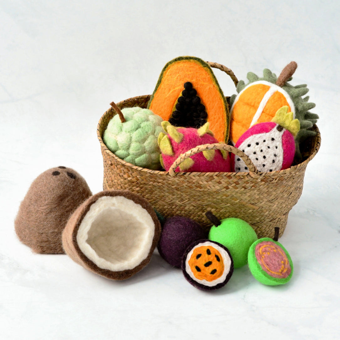 Tara Treasures USA Felt Tropical Fruits Play Food Set – The Little Kiwi Co