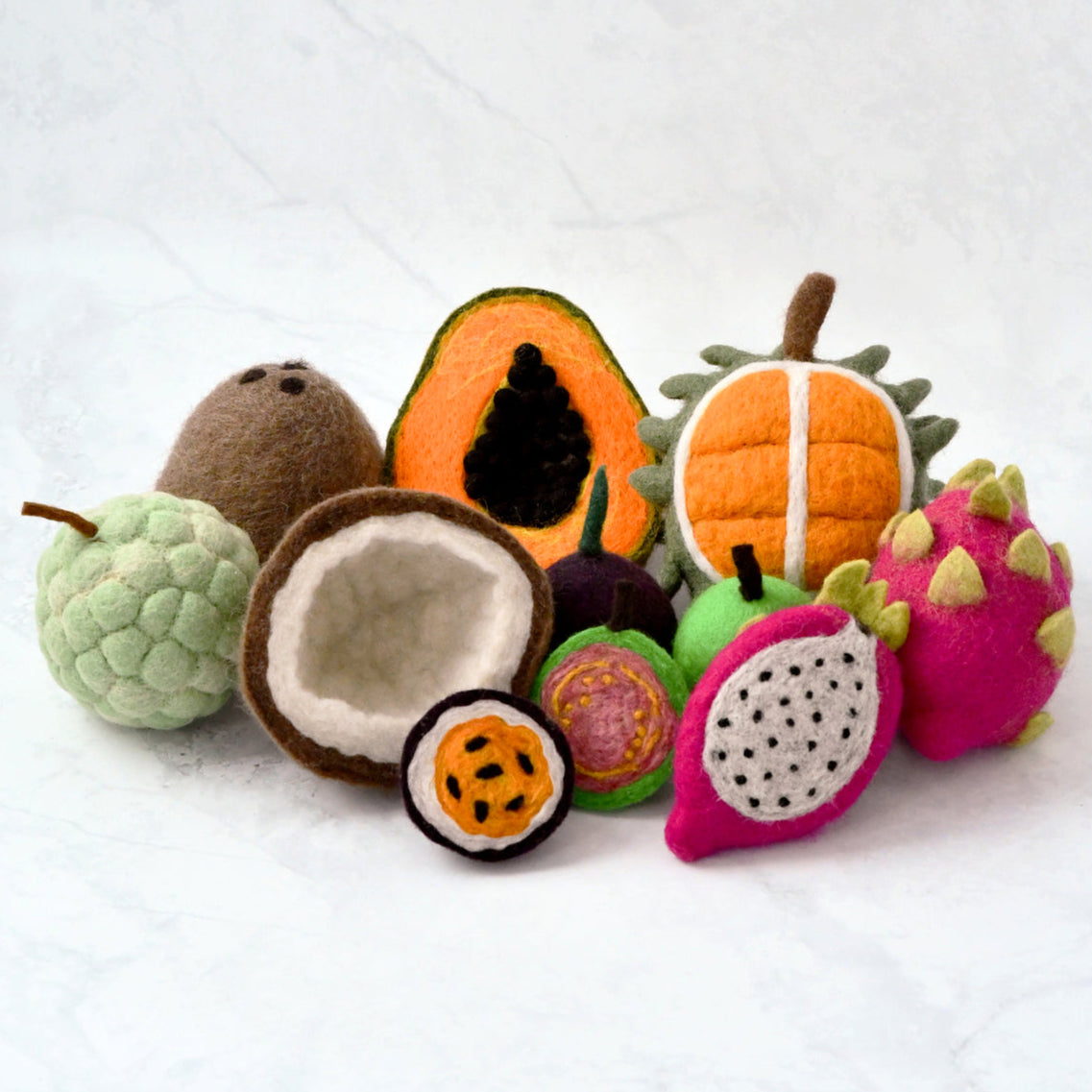 Tara Treasures USA Felt Tropical Fruits Play Food Set – The Little Kiwi Co